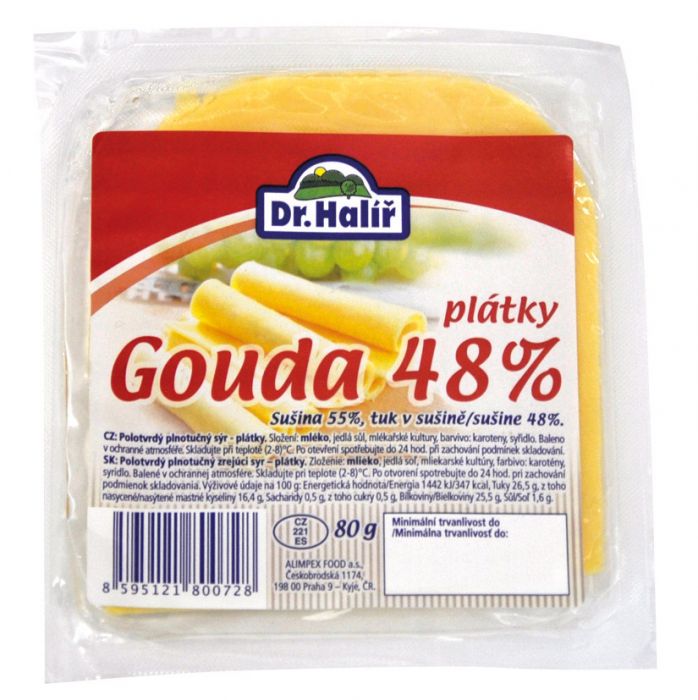 Dr.Halíř Gouda pl. 48% 80g | Daily Fresh Foods